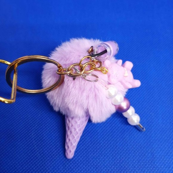 Hand Crafted | Accessories | Newpurple Ice Cream Puff Keychain With ...